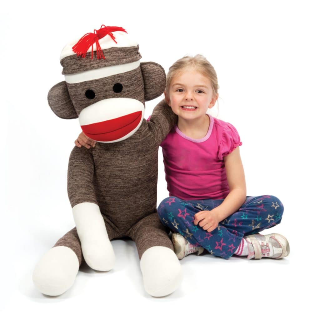 Jumbo Sock Monkey | 45" Giant Classic Plush Soft Hug
