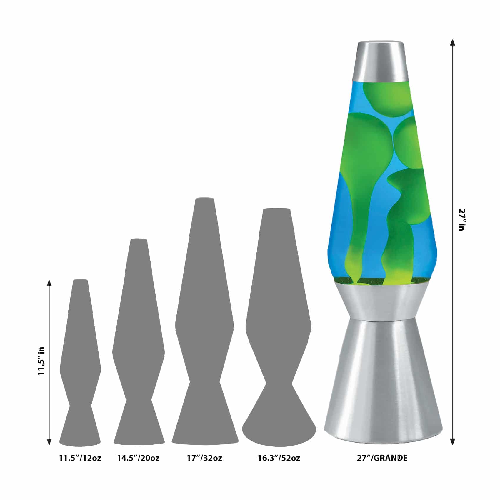 27" LAVA Lamp Grande - Yellow/Blue/Silver - Schylling