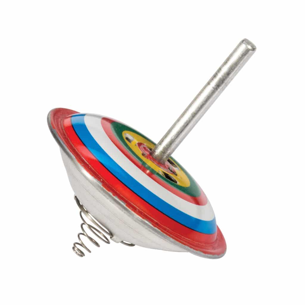 Bouncing Tin Top | Classic Bouncing Spinning Tin Top Toy
