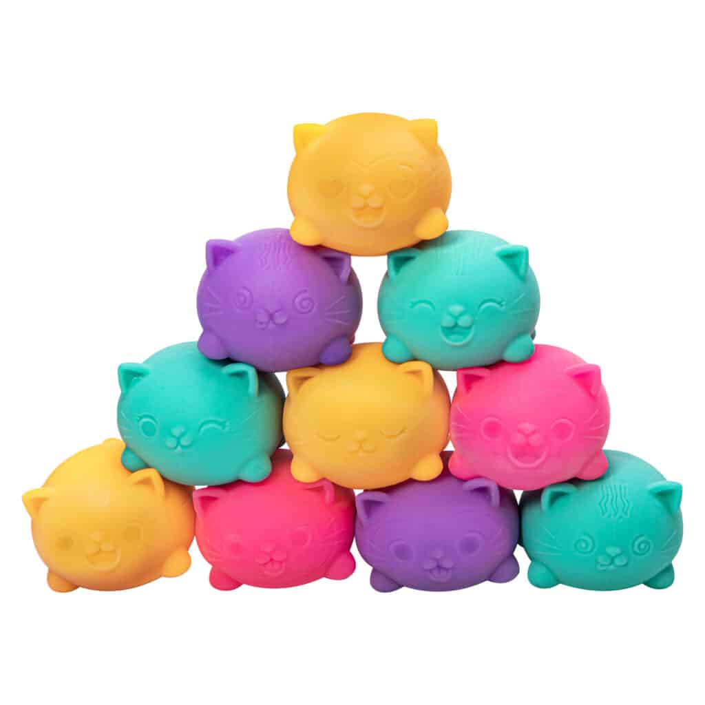 Teenie NeeDoh® Cool Cats | Mini Cat Sensory Squish 3-Pack