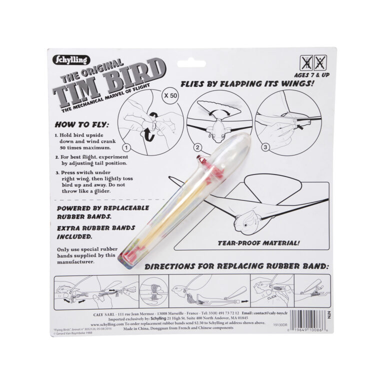 The Original Tim Bird Flying Toy - Rubber Band-Powered Flying Toy